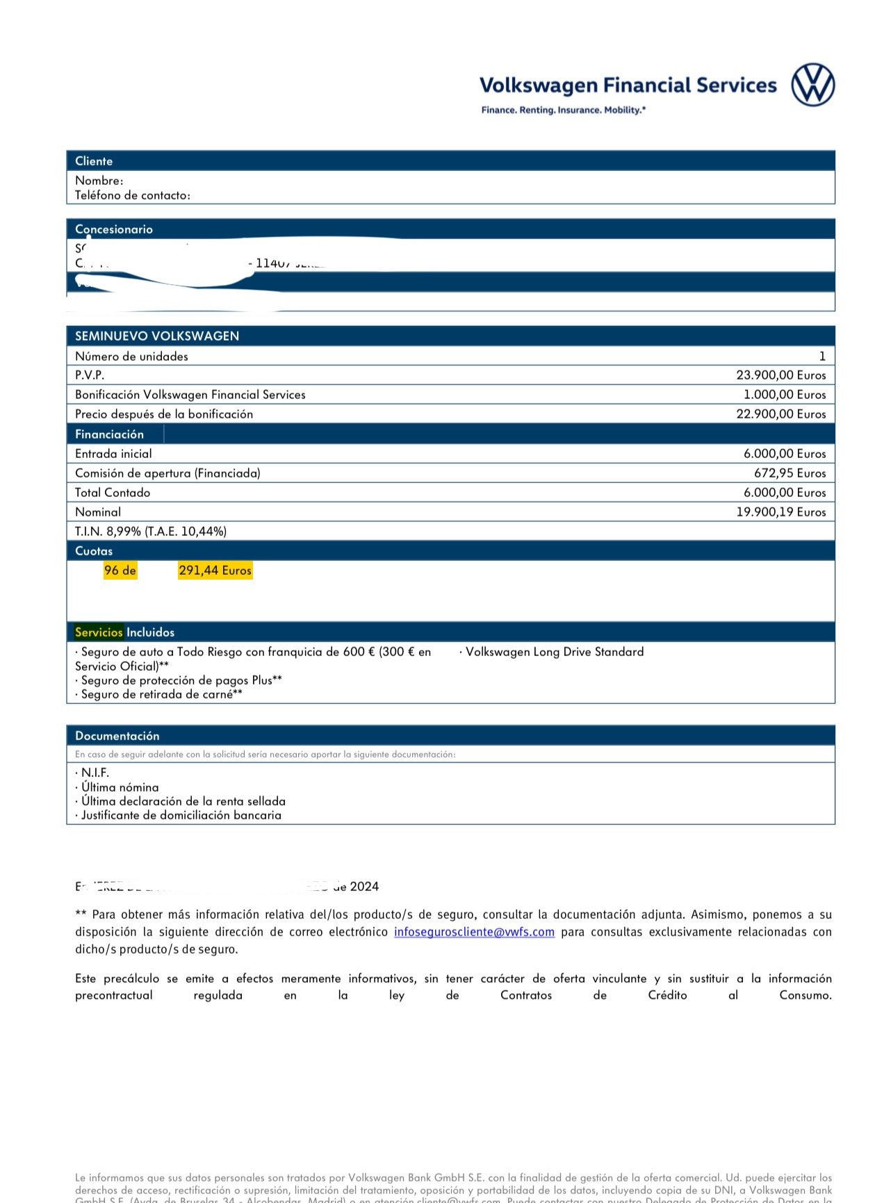 Duda financiacion Volkswagen - Forocoches