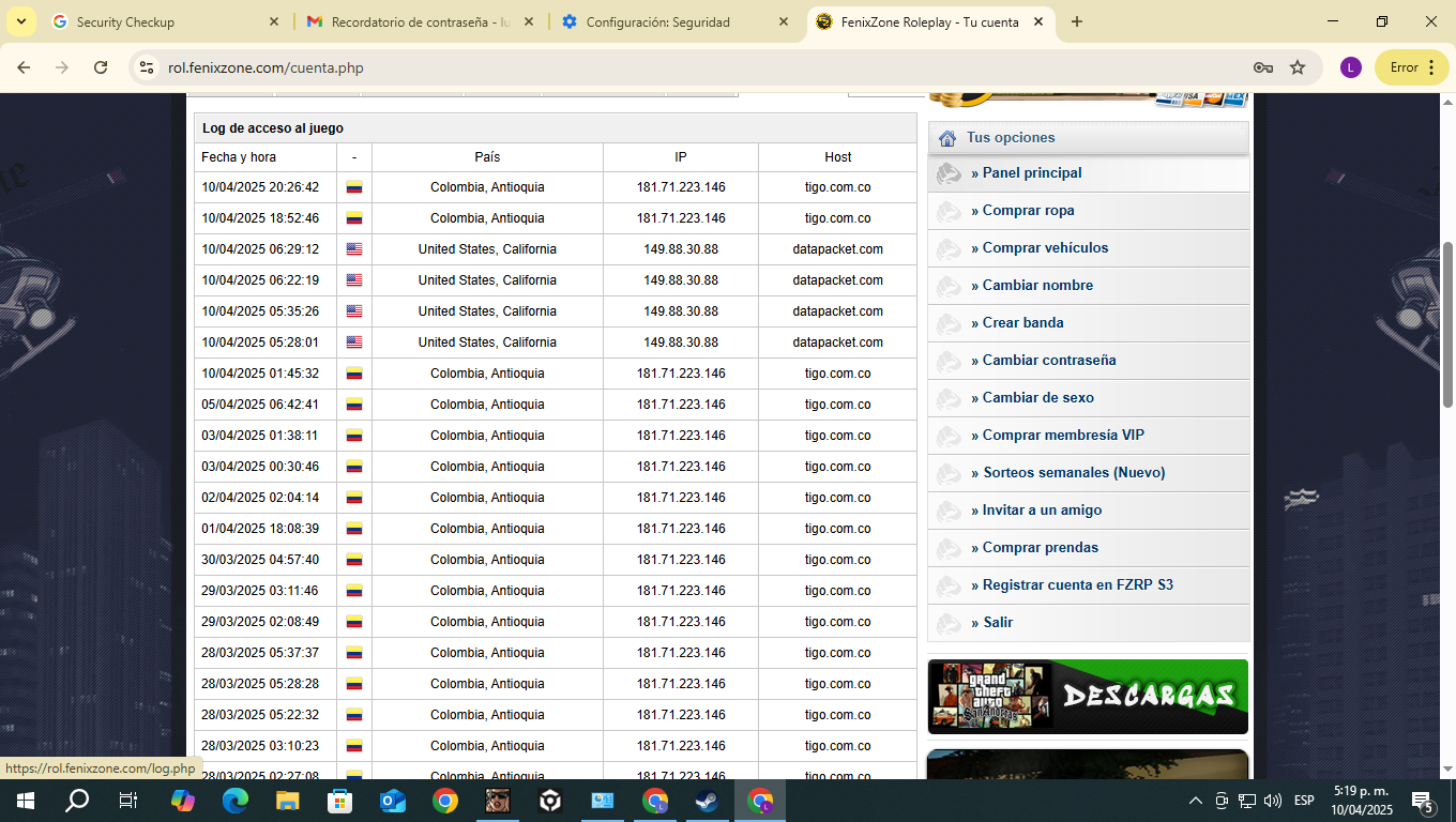 [Robo de cuenta] Ryhzxim_Lyraxys ( 10/4/2025 5:20 pm )